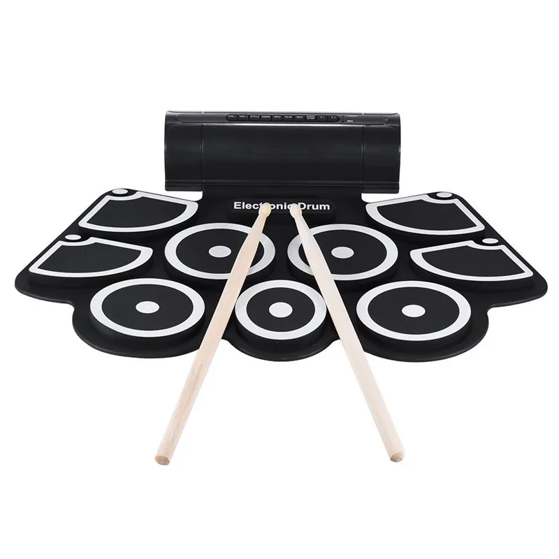 ZONAEL Electronic Roll up Drum Kit Foldable Silicone Portable Acoustic ...