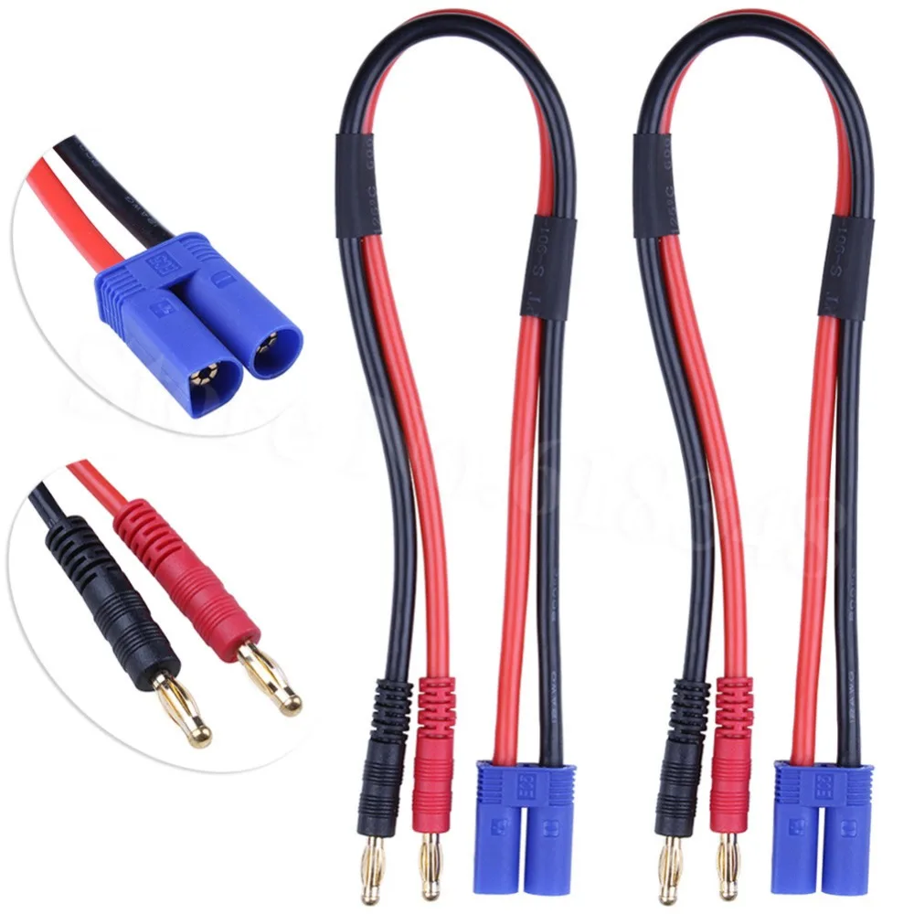 2pcs/Lot 11.8" (300mm) EC5 Connector Male to 4.0mm Bullet Banana Plugs ...