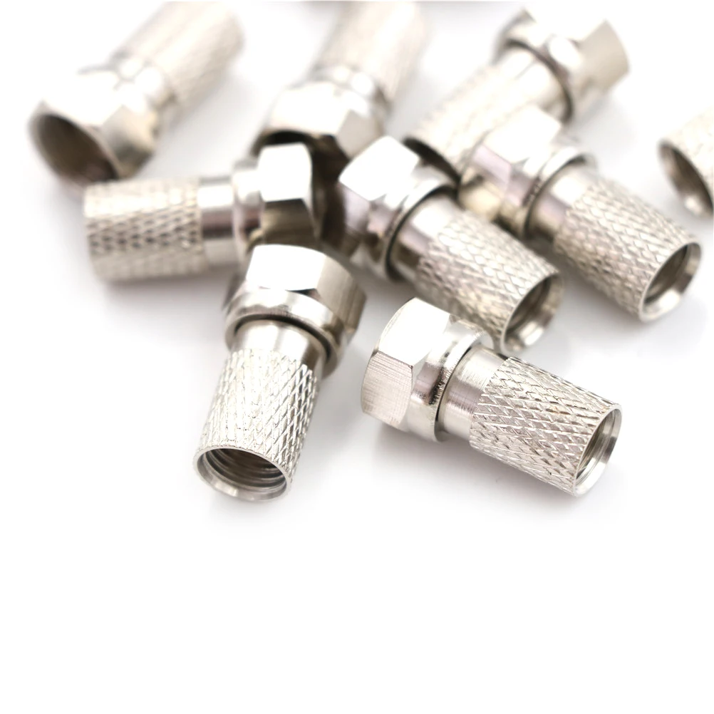10Pcs Aluminium Alloy F Plug Connector RG6 Satellite Sky Virgin TV ...