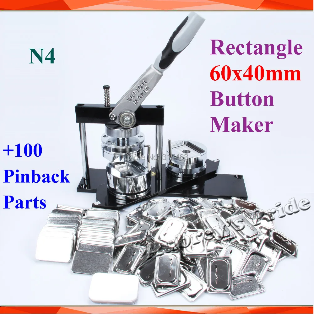 Free-Shipping-NEW-Professional-N4-Rectangle-60x40mm-Badge-Button-Maker ...