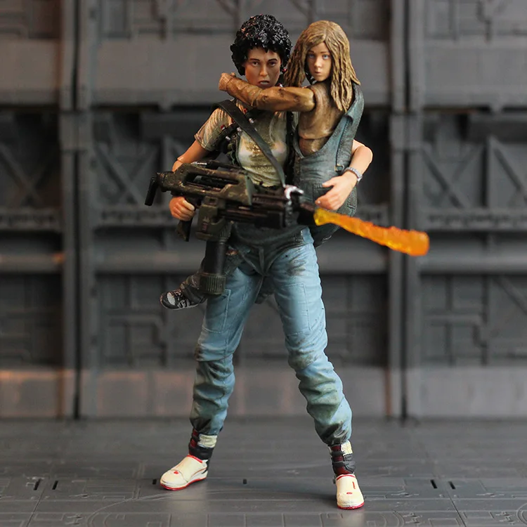 NECA Aliens Figure Ripley Little Girl Newt Action Figure Rescuing Newt ...