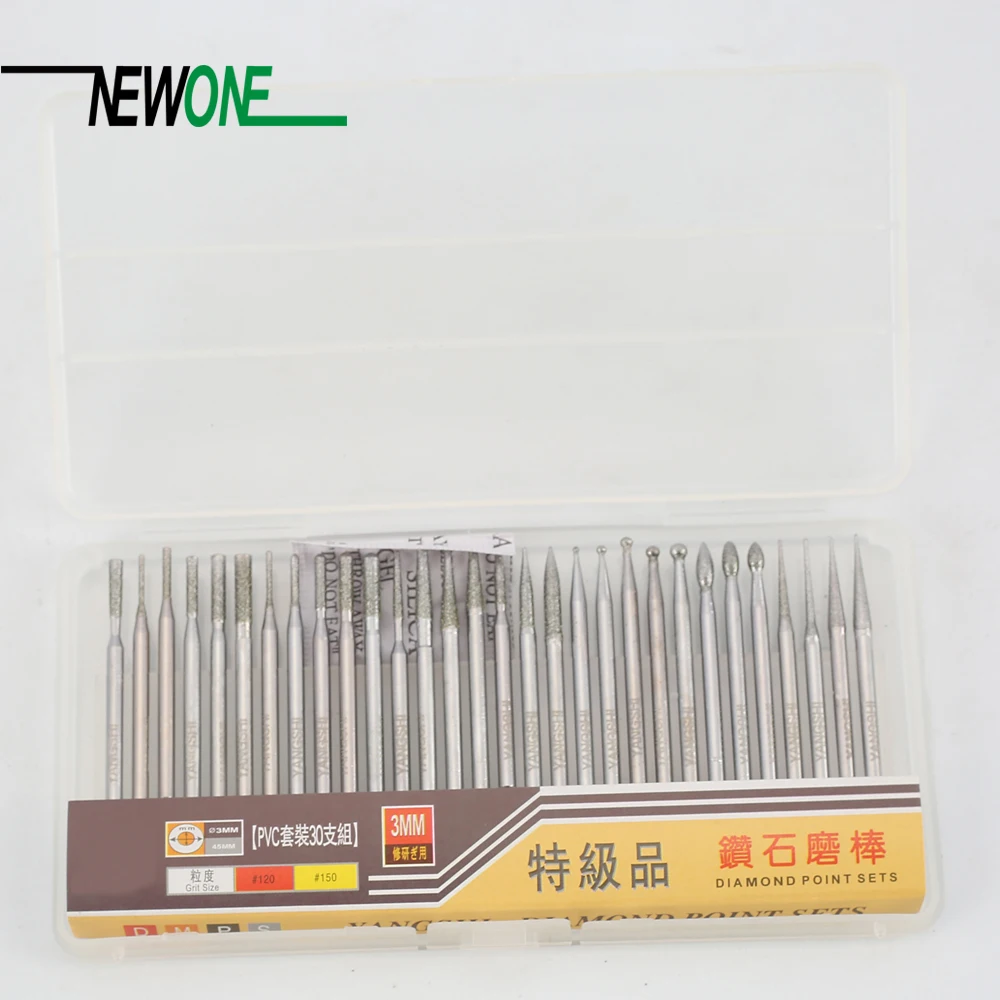 Diamond Rotary Burr Bit Set 30PC Mini Drill Rotary Tools Accessories ...