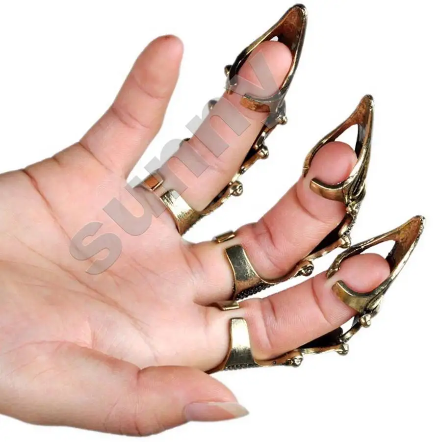 Hot Gothic Punk Hinged Knuckle Full Finger Armor Rings Claw Bulk Women ...