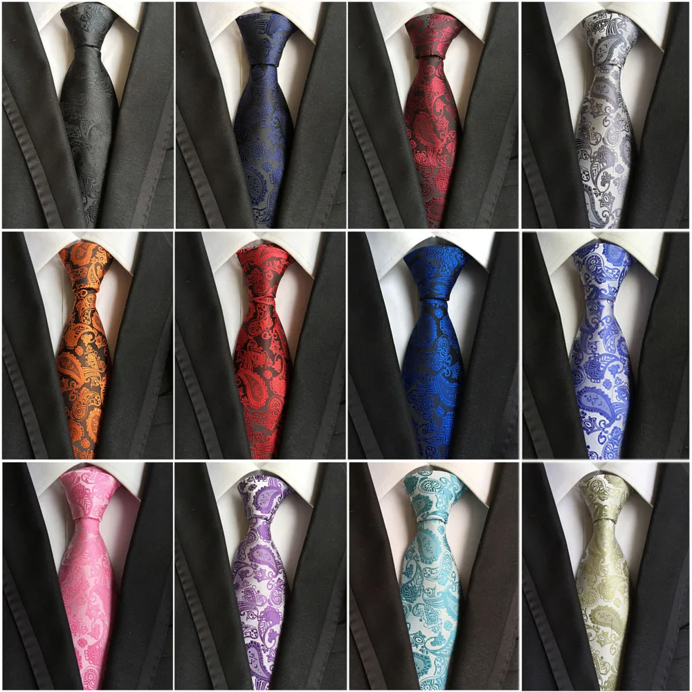 Silk-Paisley-Necktie-For-Wide-Mens-Jacquard-Woven-Necktie-Wedding ...