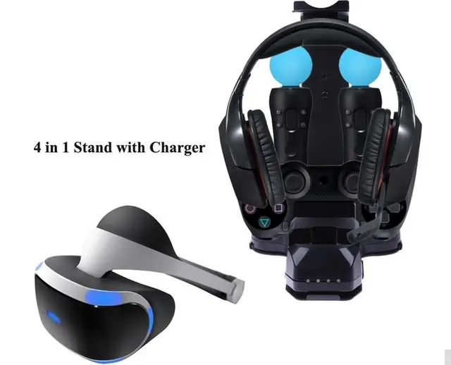5-in-1 VR Stand with PS4 Move Controller Chargers For PS4 VR Camera ...