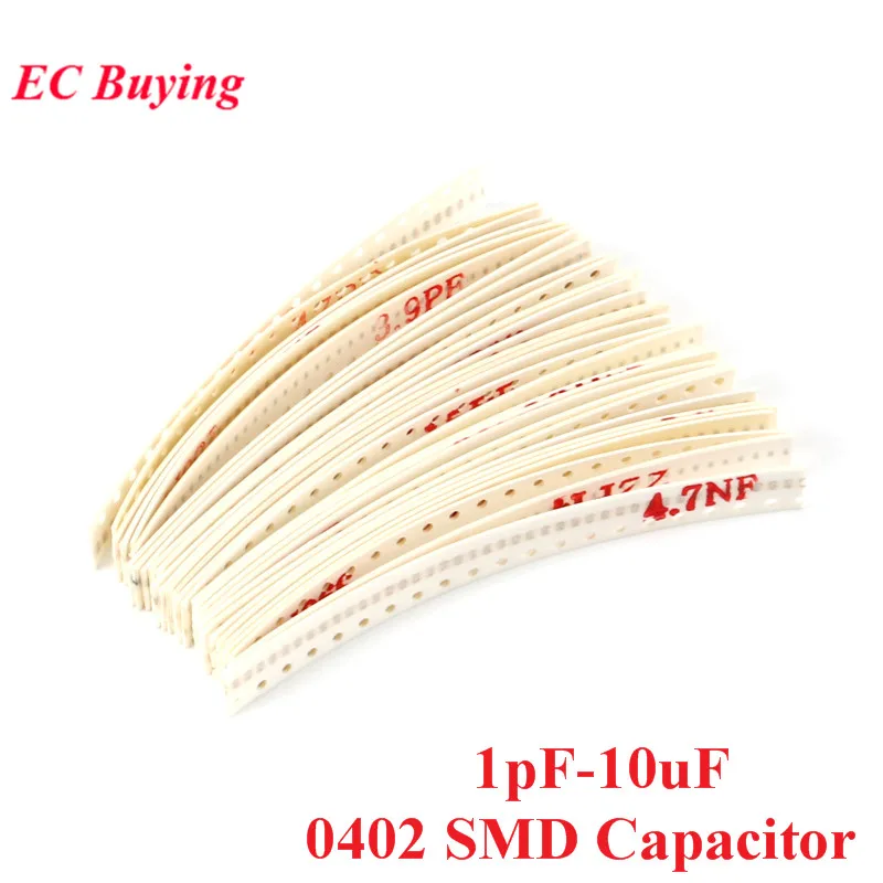 1200pcs 0402 SMD Capacitor kit 30 values*40pcs 1PF-10UF Electronic ...