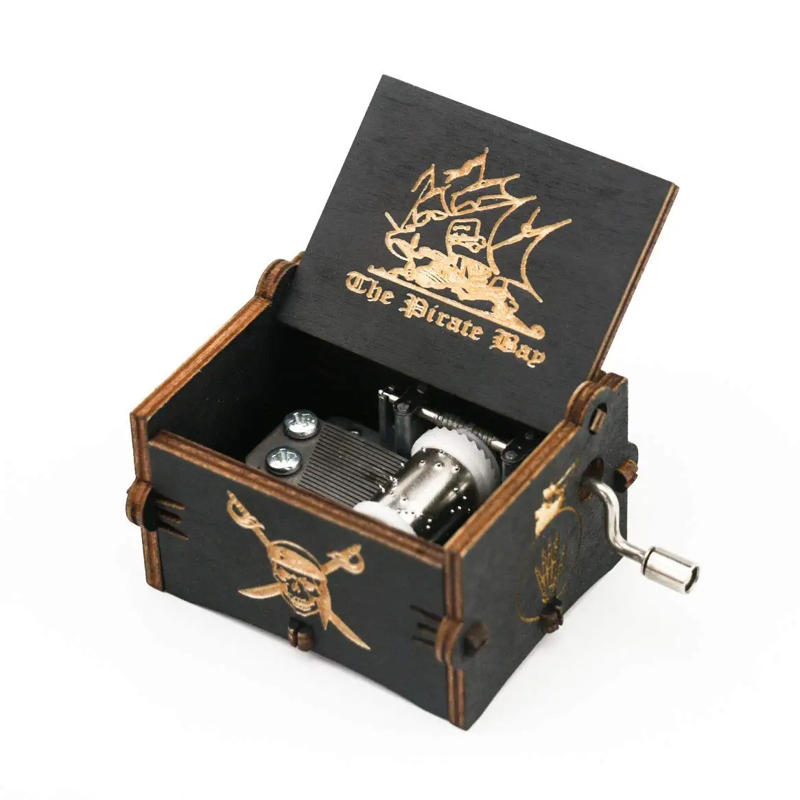 Play Davy Jone's Theme Pirates of The Caribbean Music Box Hand Crank ...