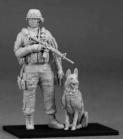 resin assembly Kits 1/ 35 The modern American soldier with dog ...