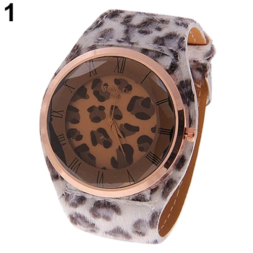 Hot Sales Oversized Women Leatheroid Strap Charm Leopard Print Watches ...