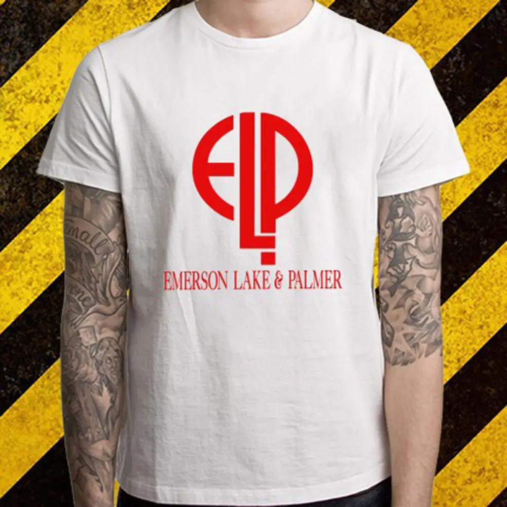 New ELP Emerson Lake Palmer Band Logo Men's White T Shirt Size S To 2XL ...