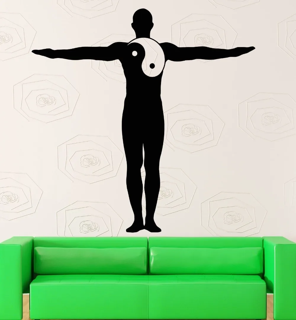 2015 New Arrival Yoga Vinyl Decal Yin Yang Yoga Meditation Zen Symbol ...