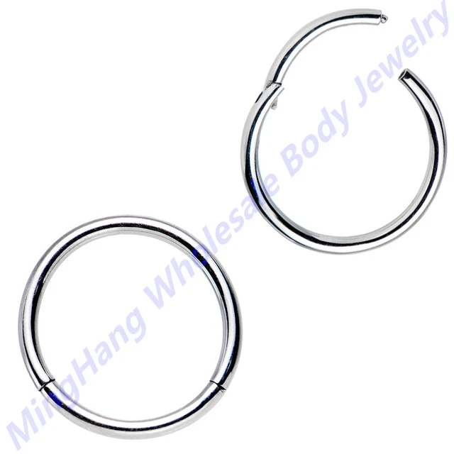 18g(1.0mm) 316L Surgical Steel Nose Septum Clicker Segment Ring Lip Nipple Ear Cartilage Helix ...
