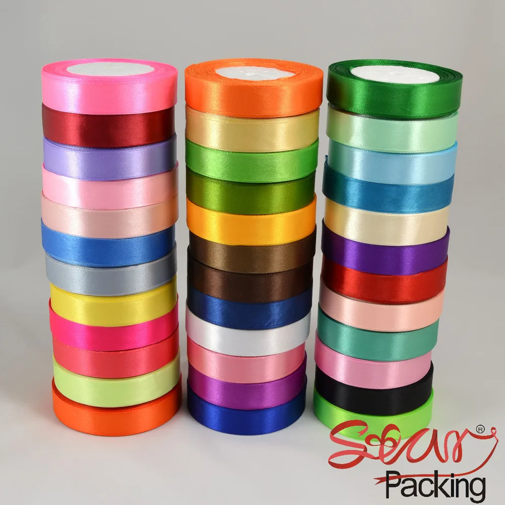 Wholesales 18 20mm (3/4") Solid polyester Satin Ribbons gift packaging ...