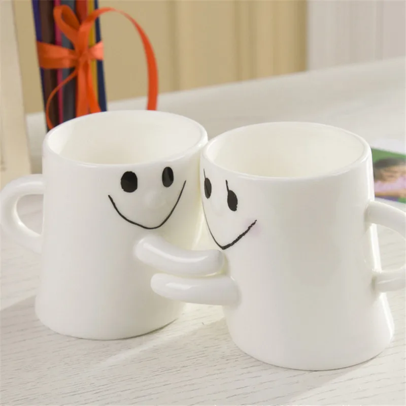 Creative Ceramic Mug / Expressions Hug Right Cup / Couple Cups / Mug of ...