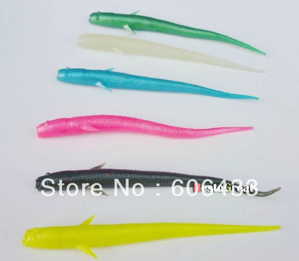 50-pieces-loach-Lures-lure-Grub-worm-colorful-white-Soft-Silicone ...