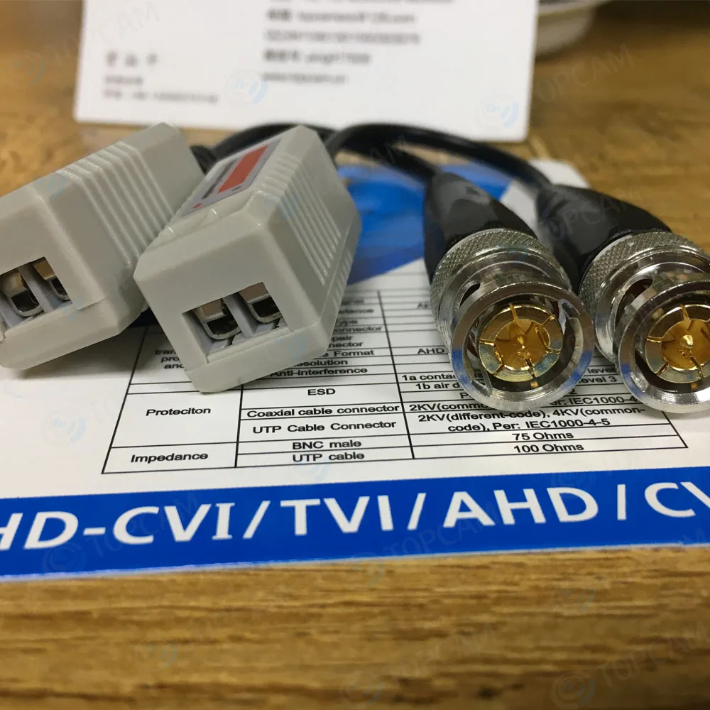 100 Pair HD Video balun Transceiver BNC Connector Coaxial Cable Support ...
