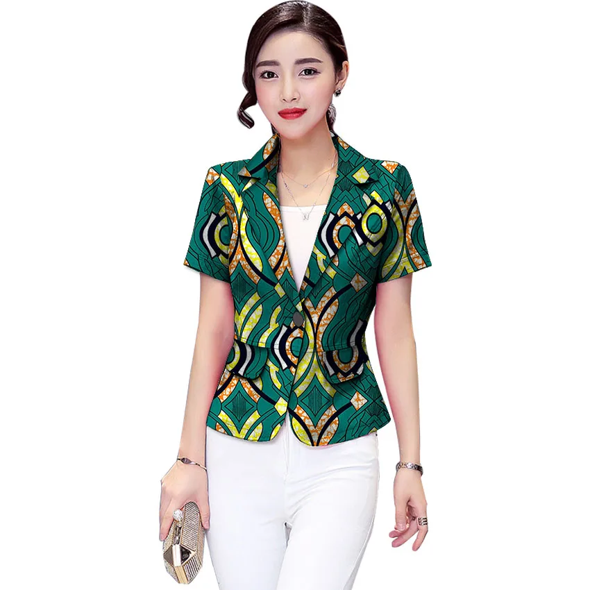 Fashion African Print Women Suit Jacket Africa Festive Ladies Short