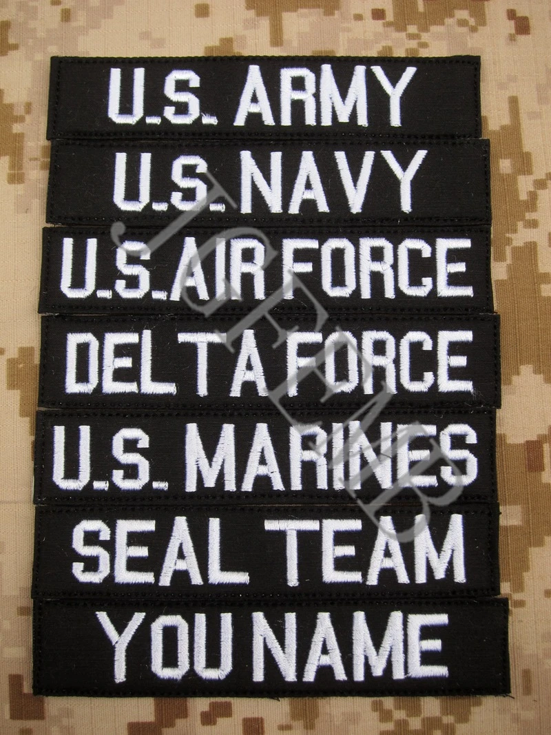 Embroidery Patch Badges | Name Tapes - Black Custom Tactical Military ...