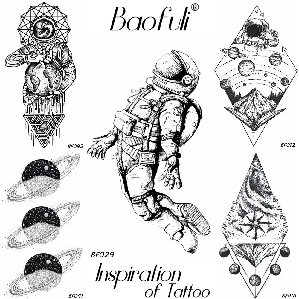 Cartoon Space Tattoos