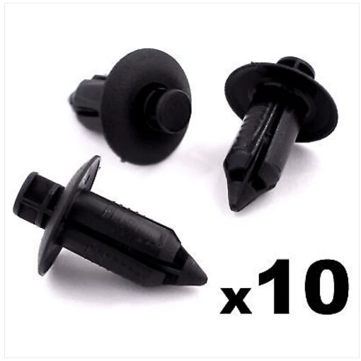 10x Black Plastic Trim Clips suitable for some Nissan Panels, Shields ...