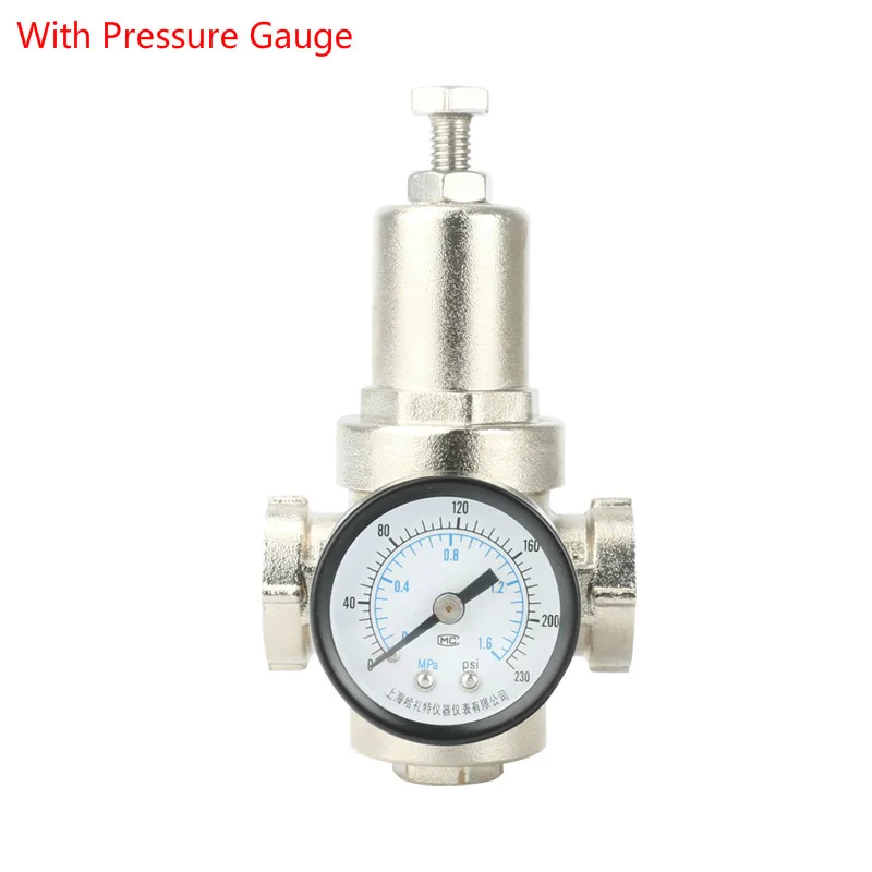 Válvulas reguladoras de presión de agua DN15 de 1/2 "con manómetro, válvula de mantenimiento de ...