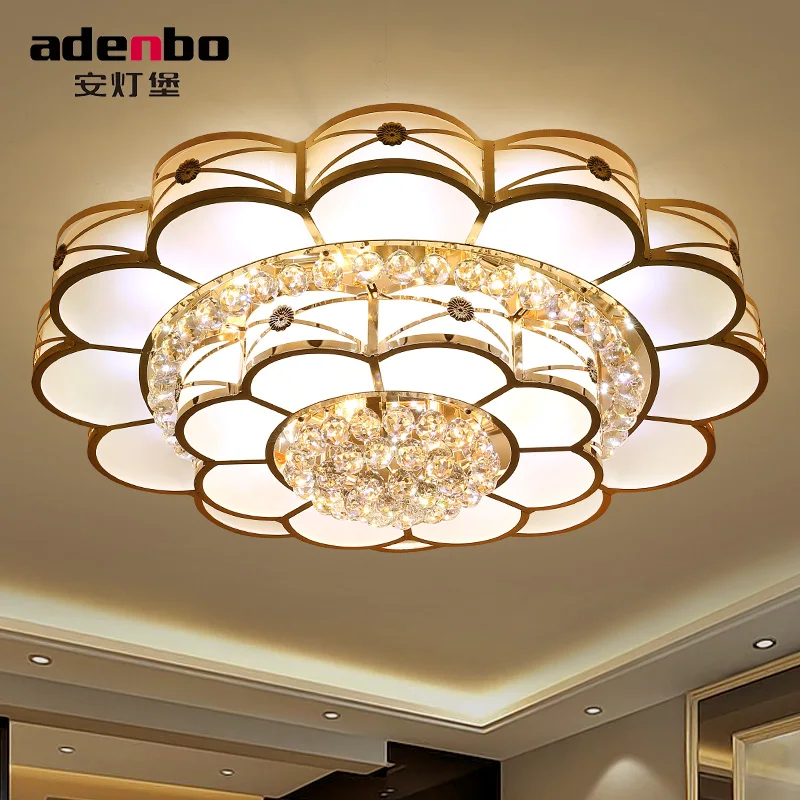 Modern LED Round Flower Ceiling Lights 100cm With Crystal Balls For ...