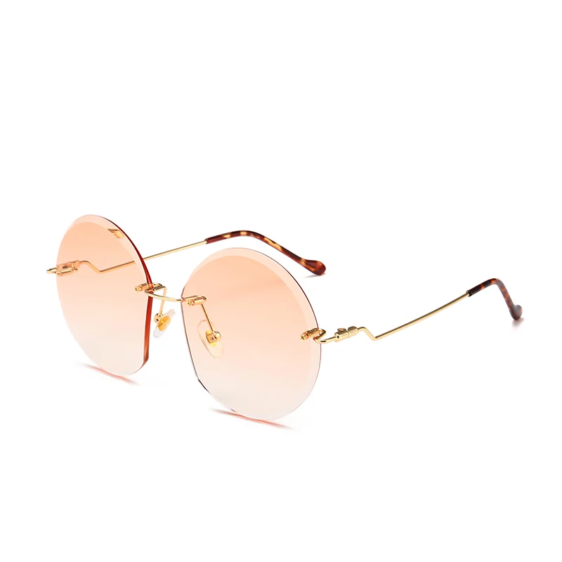Superhot Eyewear Fashion Round Rimless Sunglasses Women Oversized Sun ...