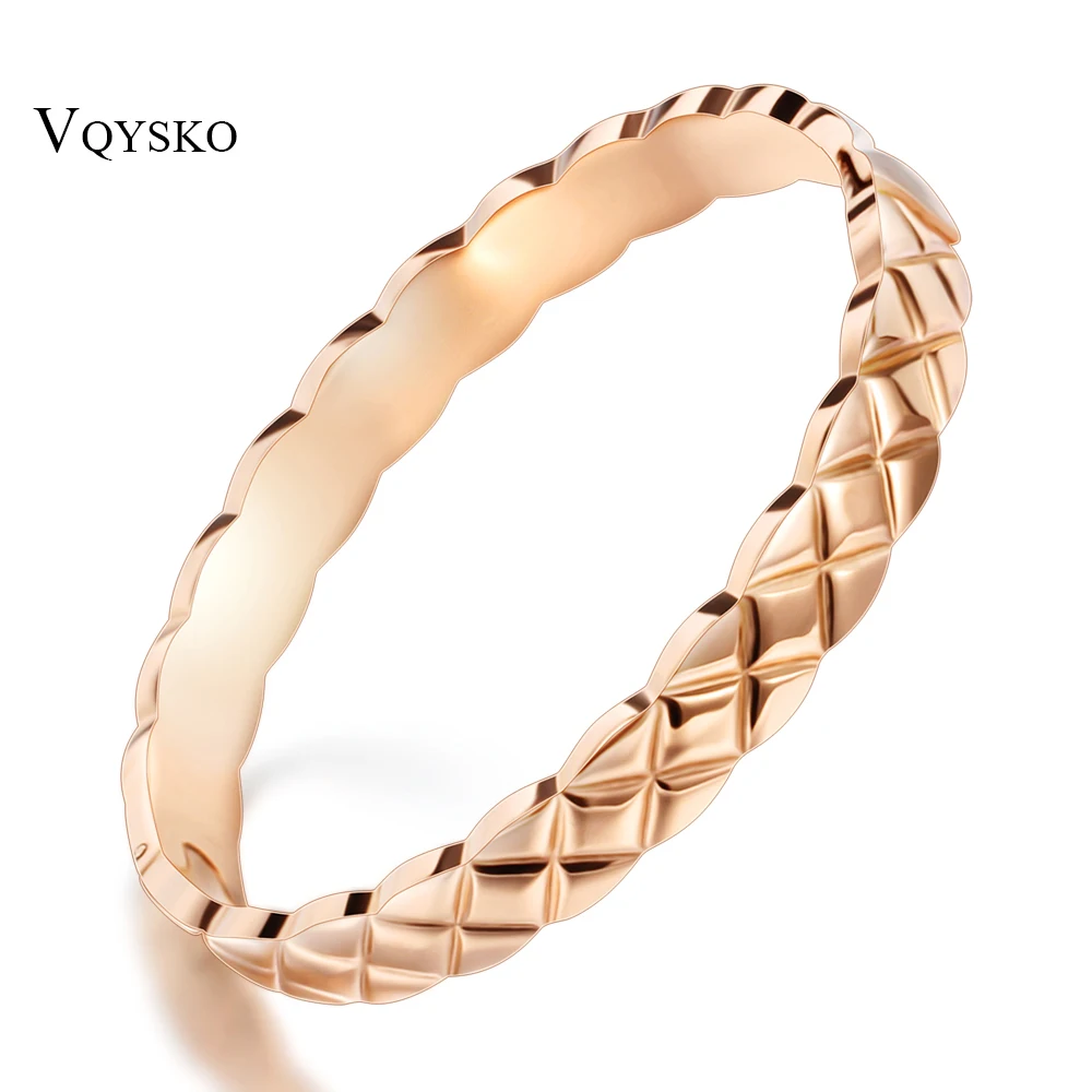 New Design Rose Gold Pattern Titanium Stainless Steel Bangles Fashion ...