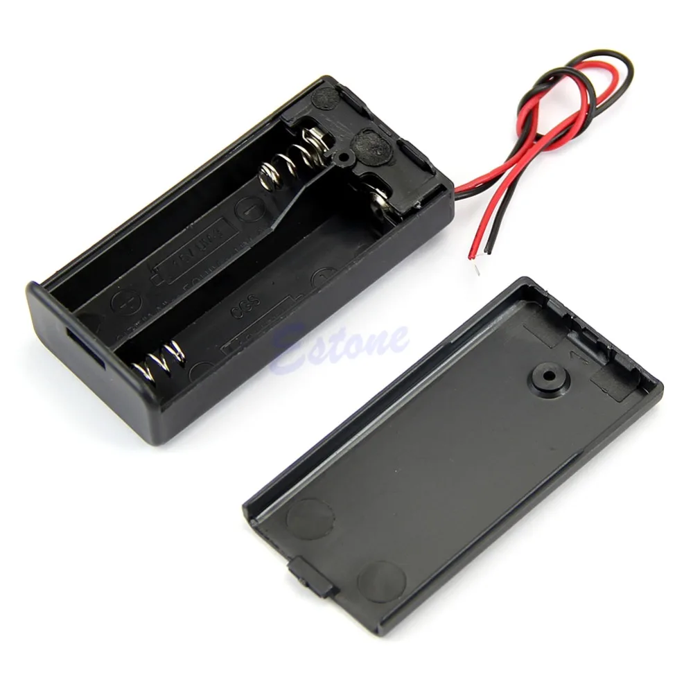 2 Plastic Case Holder Storage Aa Battery | Aa Battery Box Holder ...