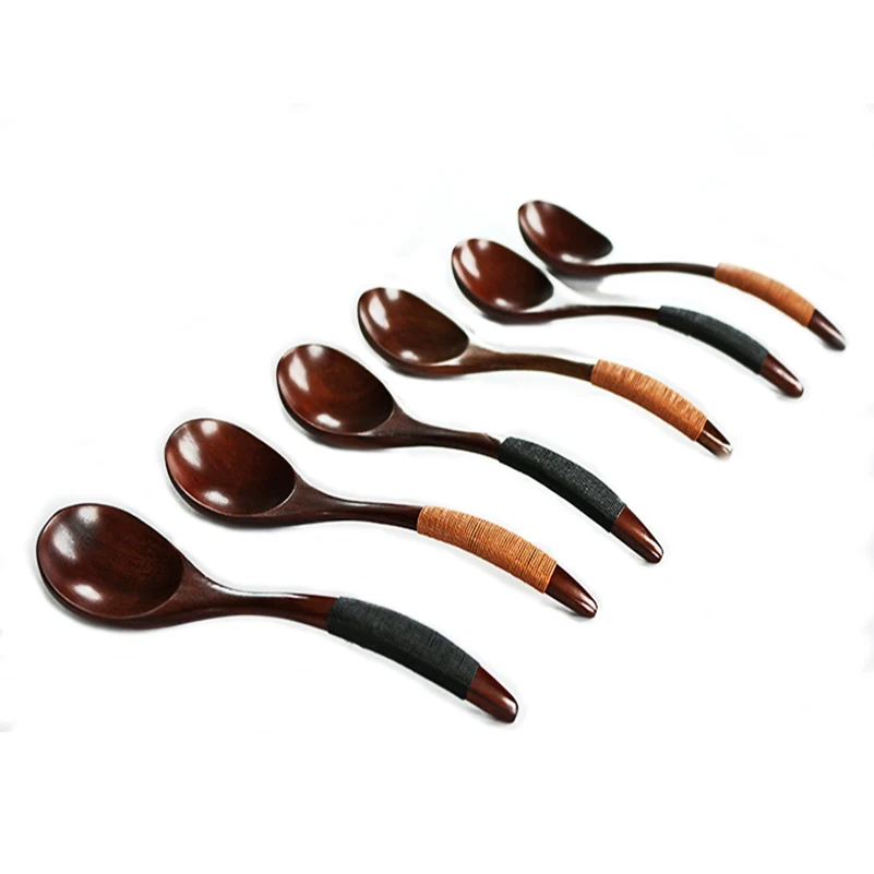 Curved Handle Large Wooden Spoon Exquisite Tableware Lovely Wood Spoons ...