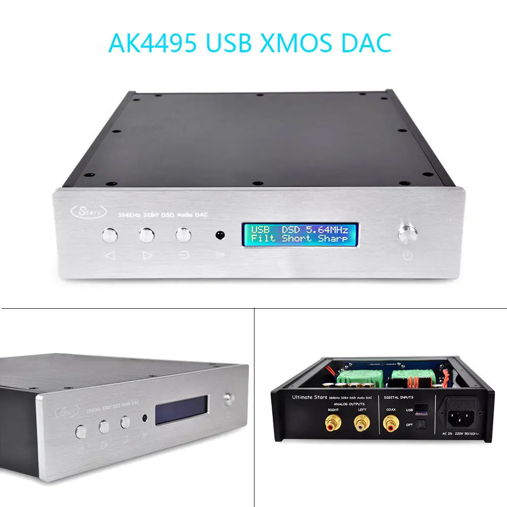Nobsound DUAL AK4495 USB DAC Audio Decoder DSD XMOS XU208 Digital to ...