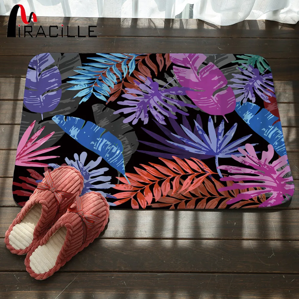Miracille Door Mats for Kitchen Bathroom Stair Colorfully Tropical ...