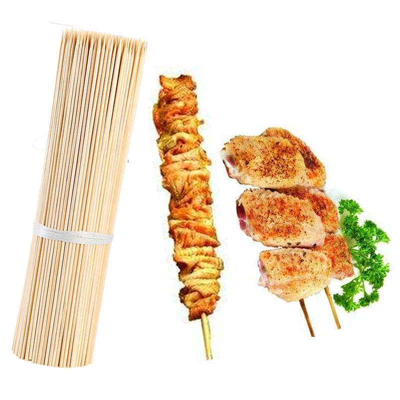 Wood-Barbecue-Skewers-Disposable-Grill-Sticks-Bamboo-Sticks-BBQ-Meat ...