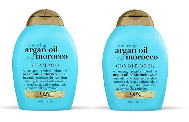 Organix/OGX blue bottle Morocco oil shampoo hair conditioner repair ...