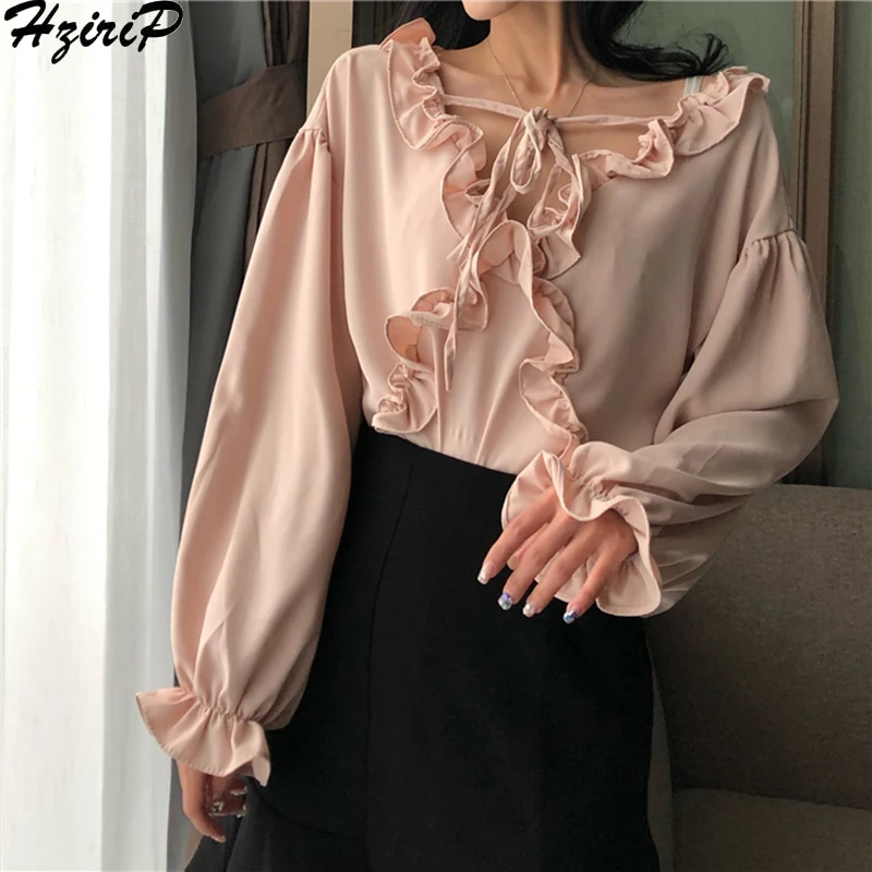 Hzirip Women Blouses New 2019 Spring Autumn Loose Fashion All Macth