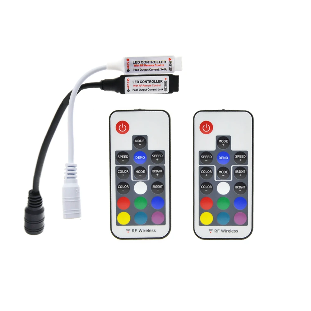 LED RGB Controler Black / White DC 5 24V 17key RF Wireless Remote ...