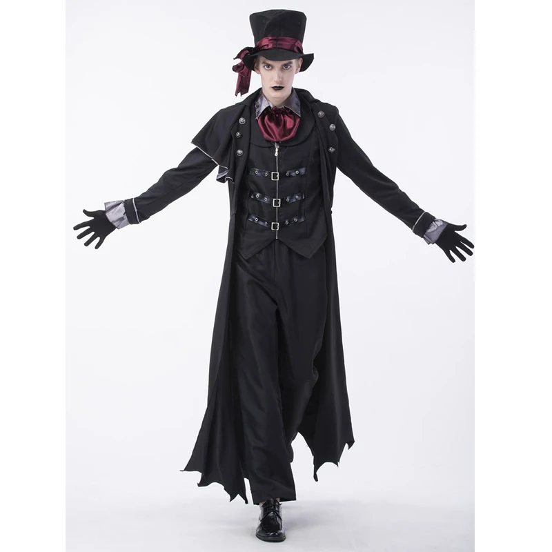 SESERIA Halloween Party Men's Vampire Costume Role Playing Vampire Evil ...