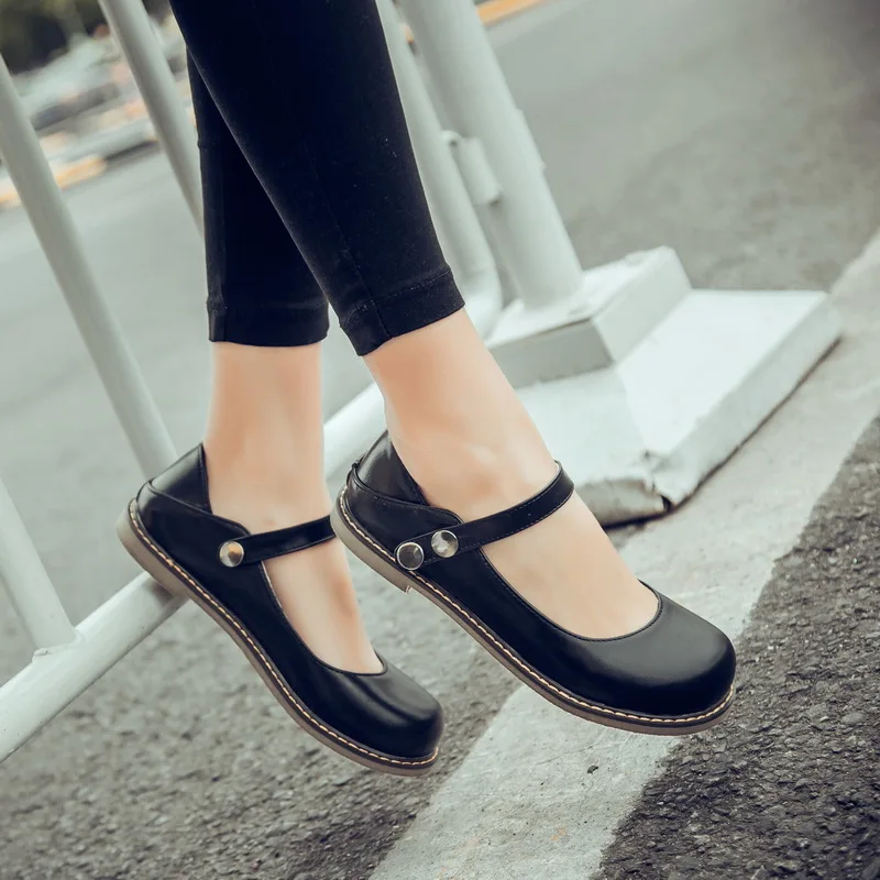 Spring Sweet Closed Toe Flats Shoes Women Footwear Mori Girl Women's ...