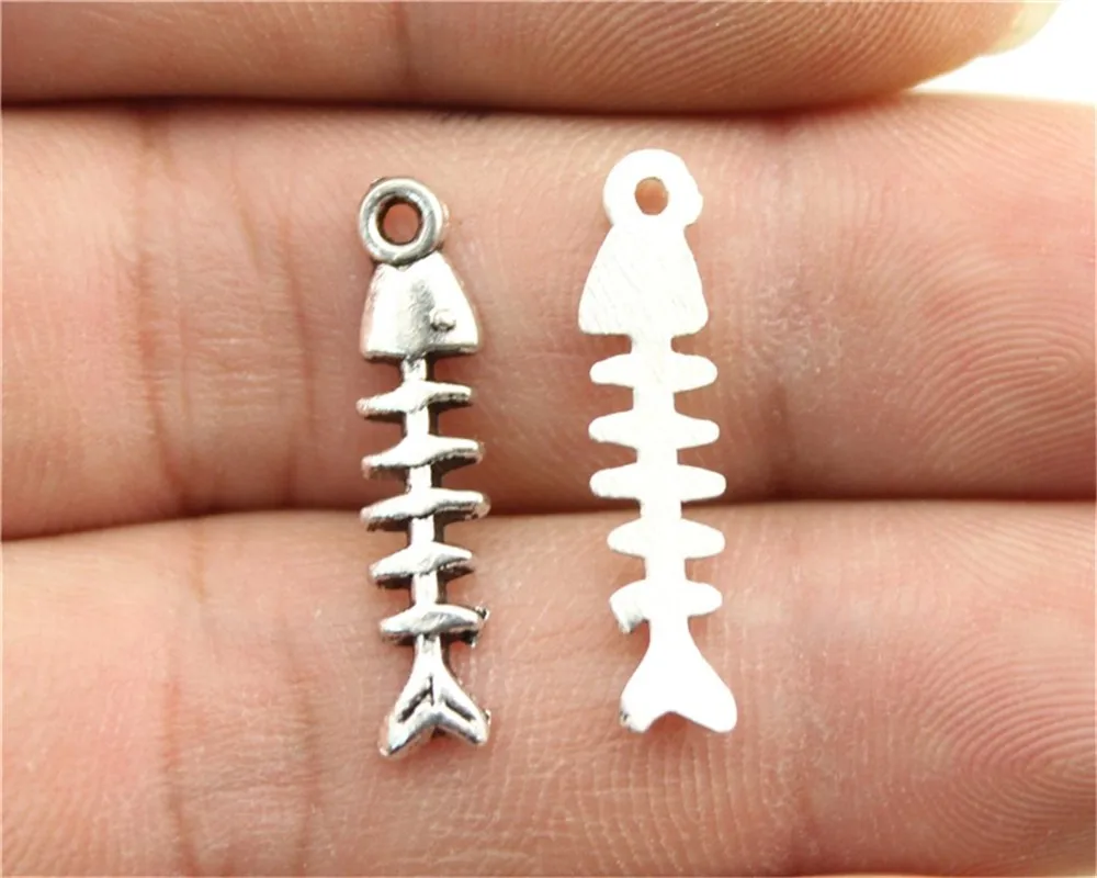 WYSIWYG 20pcs 23x5mm Charm Fish Bone 3 Colors Fish Bone Charms Small wysiwyg-20pcs-23x5mm-charm-fish-bone-3-colors-fish-bone-charms-small