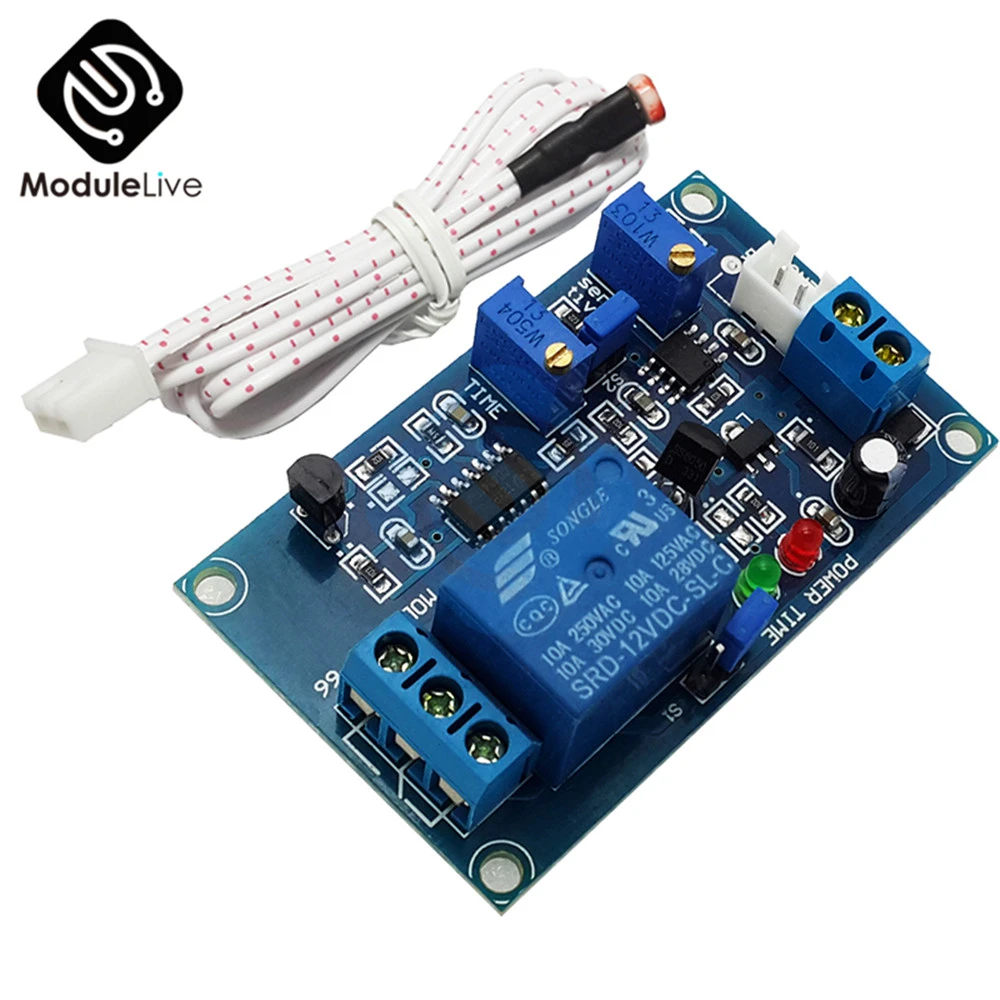 Dc 12v Photoresistor Relay Module Board Light Brightness Sensor Timer ...