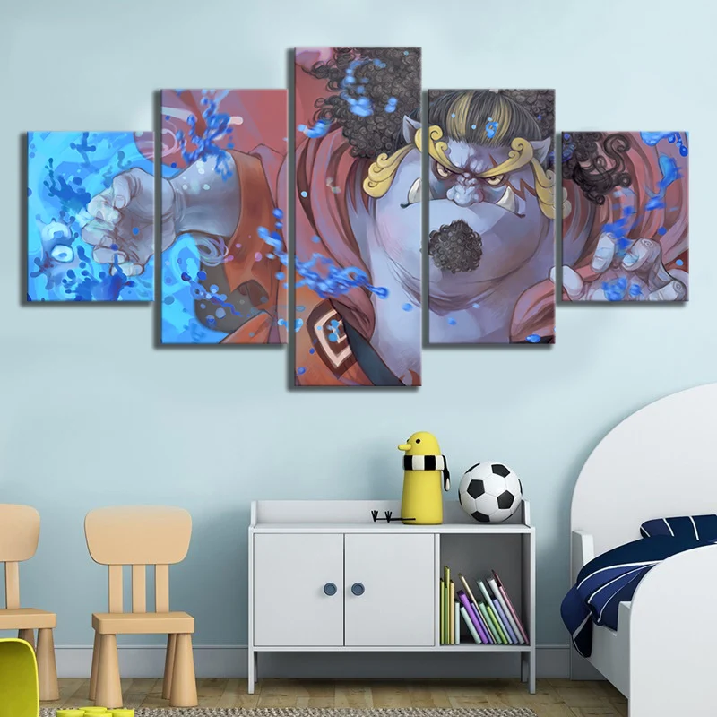 5 Panel Canvas Jinbe ONE PIECE Wall Art Home Decor | One piece ...