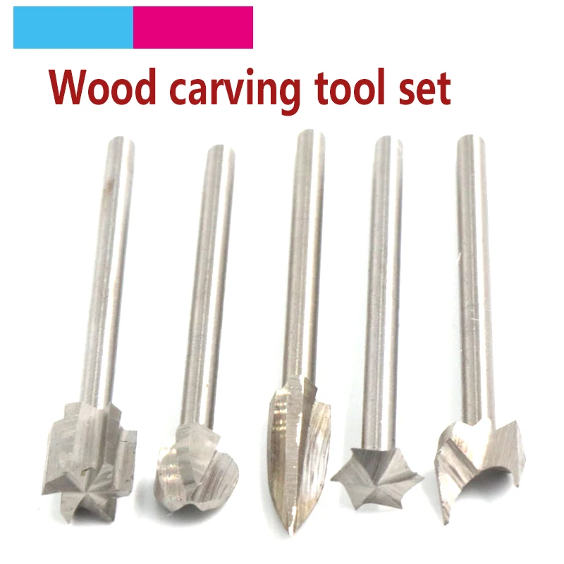 5pcs-HSS-Wood-Carving-Woodworking-Chisel-Drilll-Bits-Set-Grinding-Head ...