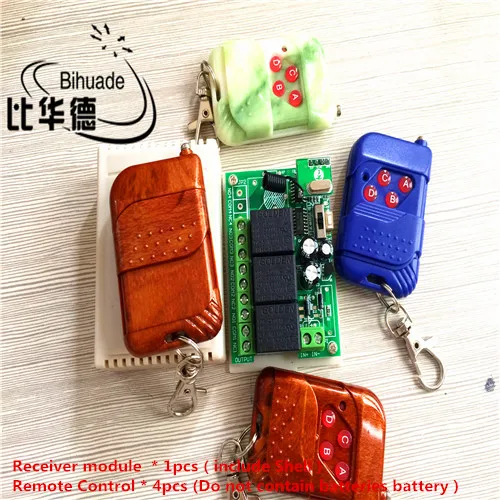 315 Mhz Smart Home DC12V 4CH Wireless Remote Control Relay Receiver ...