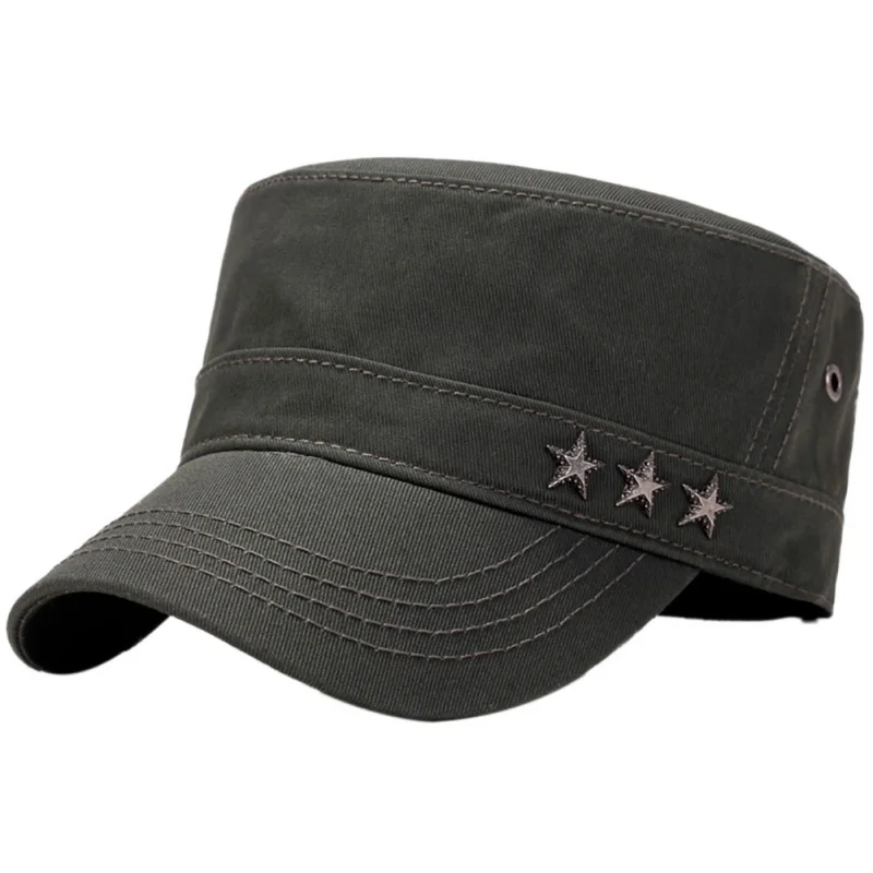 Cotton Classic Vintage Flat Top Mens Caps And Hat Adjustable Fitted ...