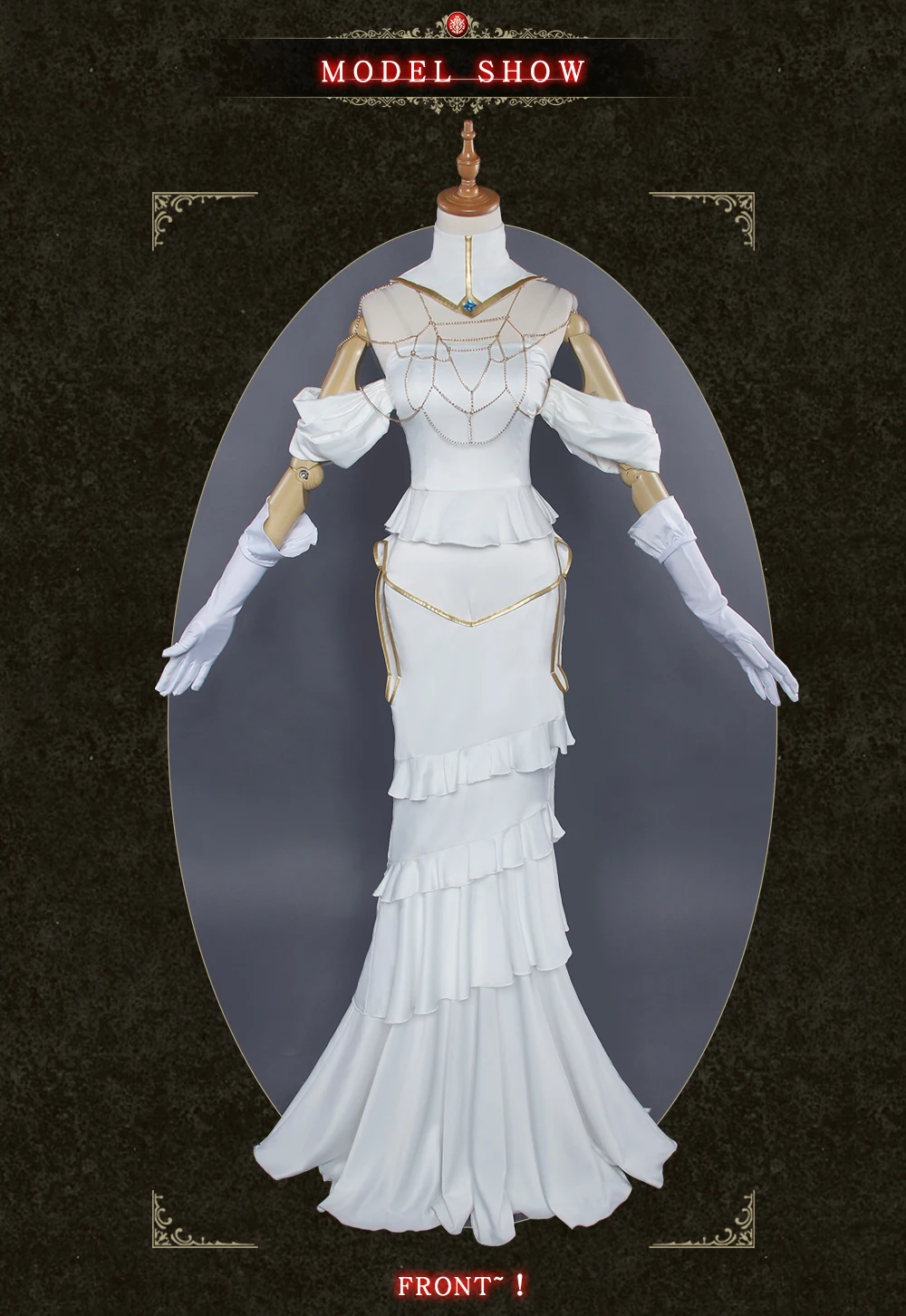 UWOWO Albedo Cosplay Anime Overlord Cosplay Costume Women White Dress ...