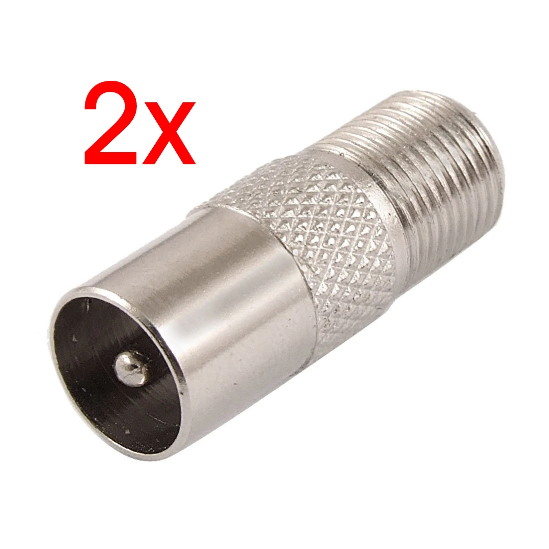 2 Pcs Plated F Female To Tv Pal Male Plug Rf Coaxial Adapter Silver ...