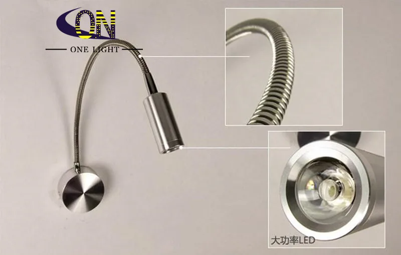 New-Silver-Flexible-Hose-LED-Modern-Wall-Lamp-3W-Flexible-Arm-Light ...