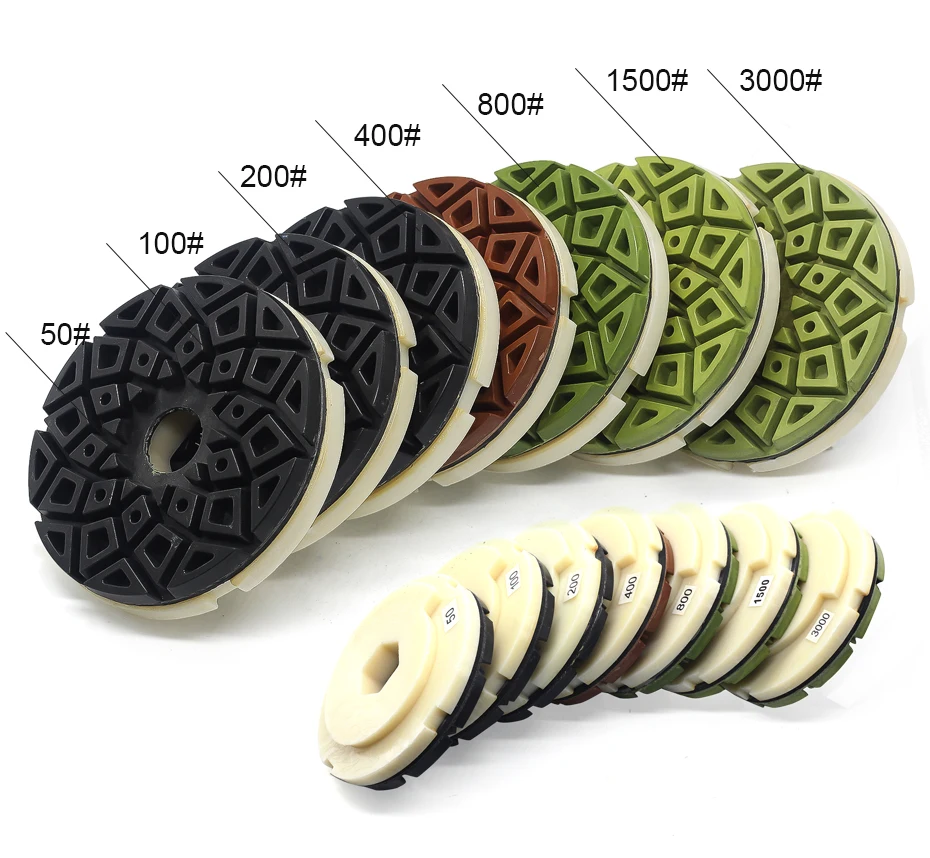 7pcs/set 5 inch 125mm diamond edge polishing pads circular grinding ...
