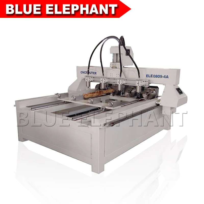 4 Axis Multi Spindle Wood CNC Router Machine with 4 Rotary Device|wood ...