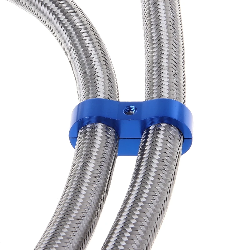 Stepped Billet Dual AN4 4AN 11MM Braided Hose Separator Clamp Cable ...